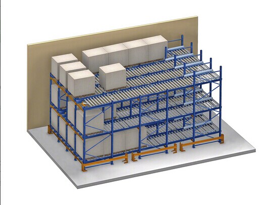 1000kg Logistic distribution central gravity flow racks with roller ...