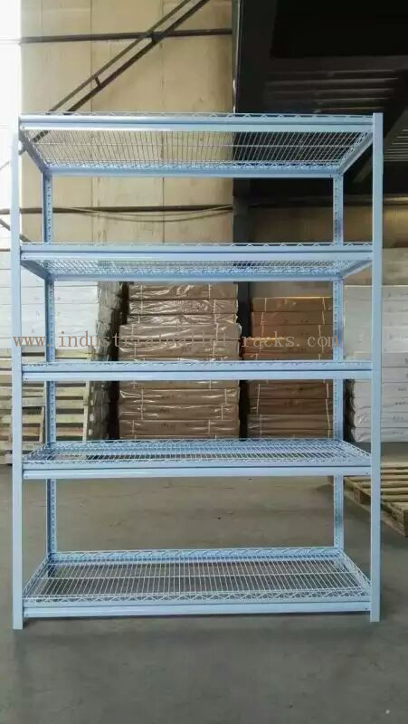 5 Multi Level White Light Duty Shelving Slotted - Angle Rack In Wire ...