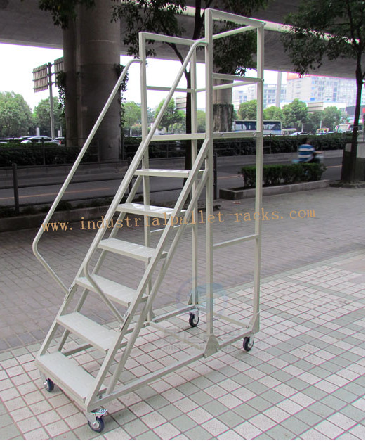 Assembling High Climbing Ladder Warehouse Equipments For Shelving Rack Use