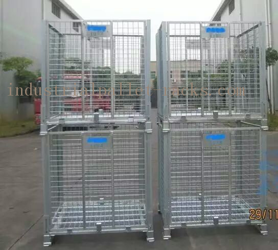 Large Stackable Steel Wire Mesh Cage W1200 * D1000 * H890mm Galvanized ...