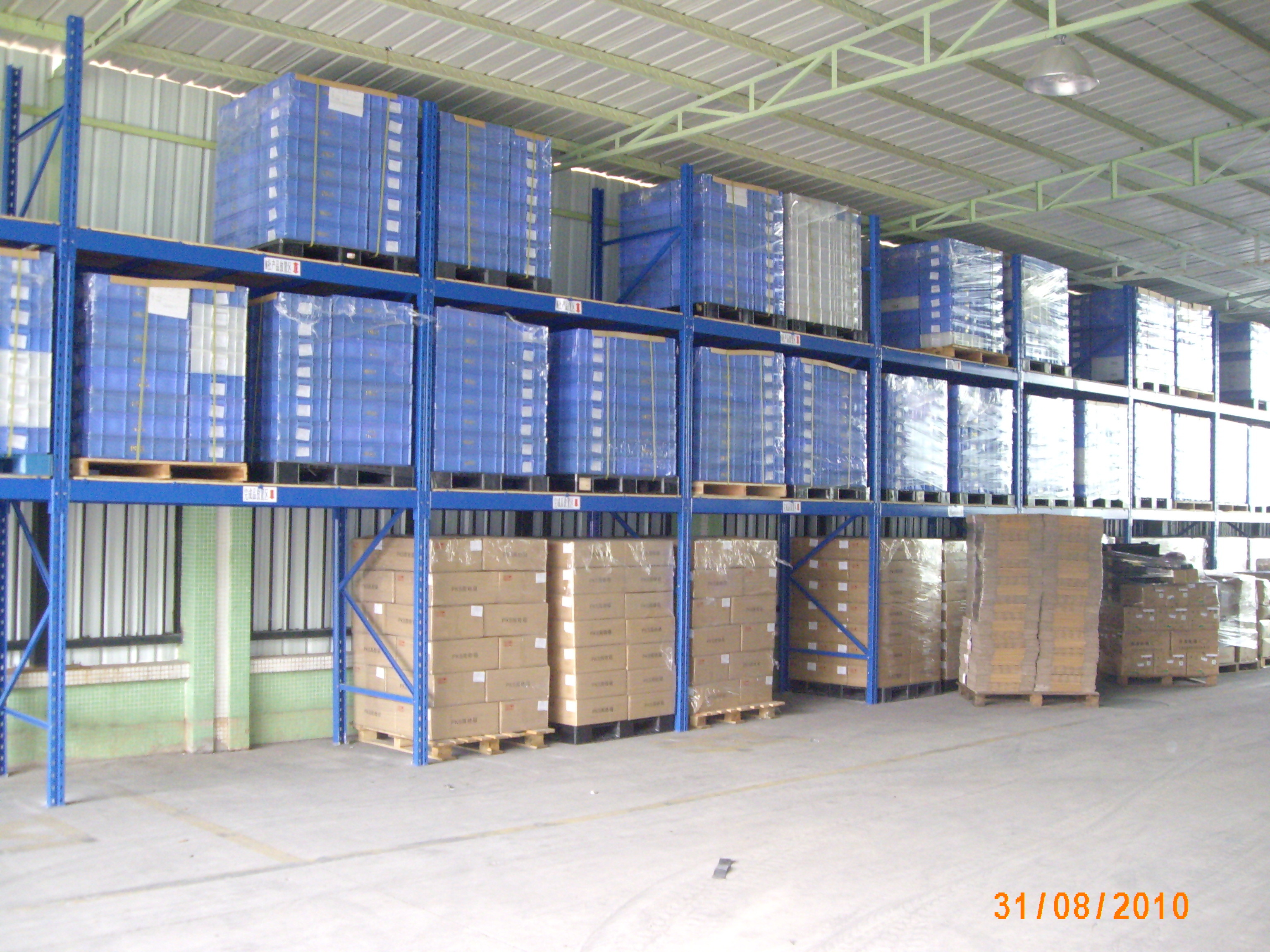Adjustable two level Warehouse Shelving Racks with forklift moving , 5000KG